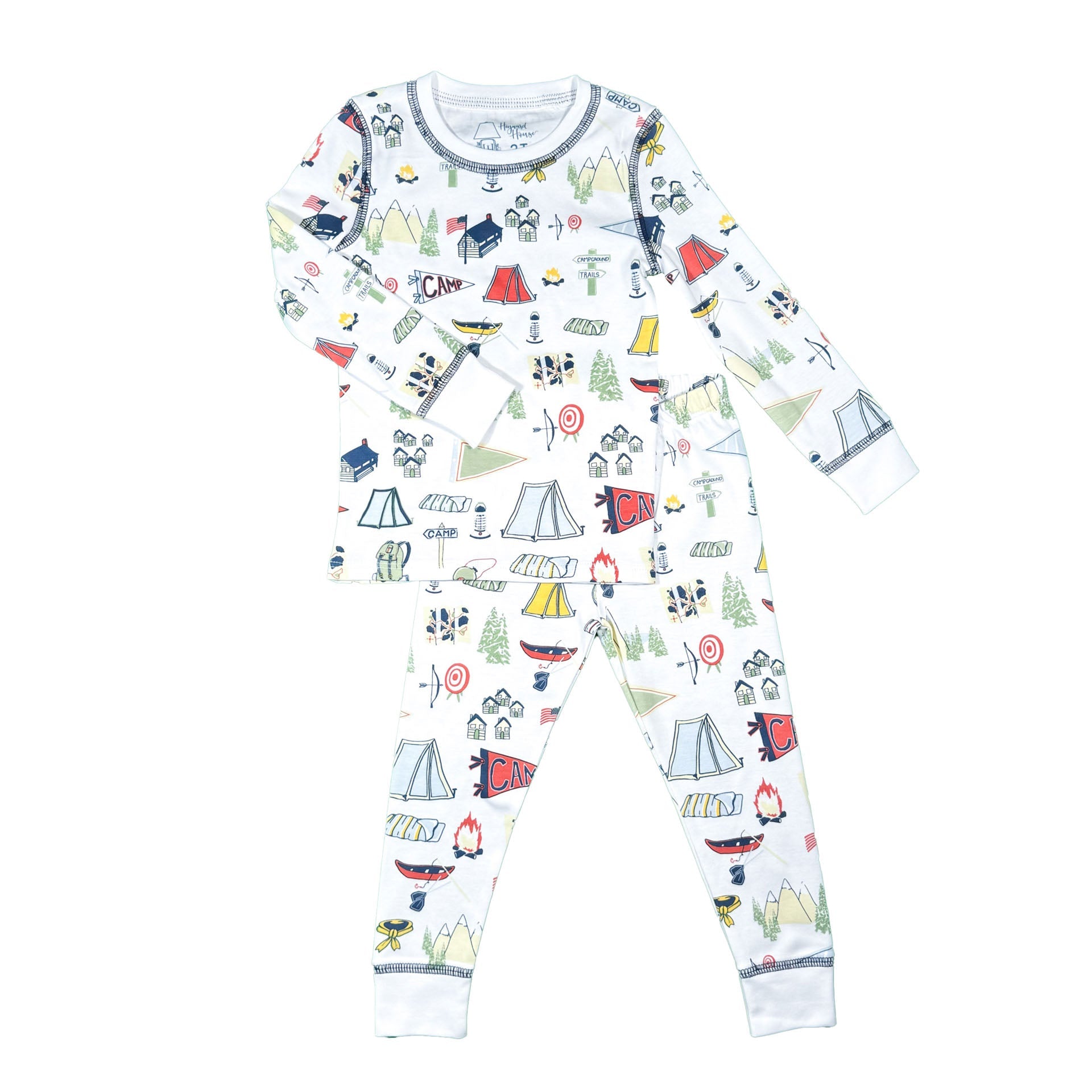 Vintage camp pattern 2-piece pima pajama by Heyward House.